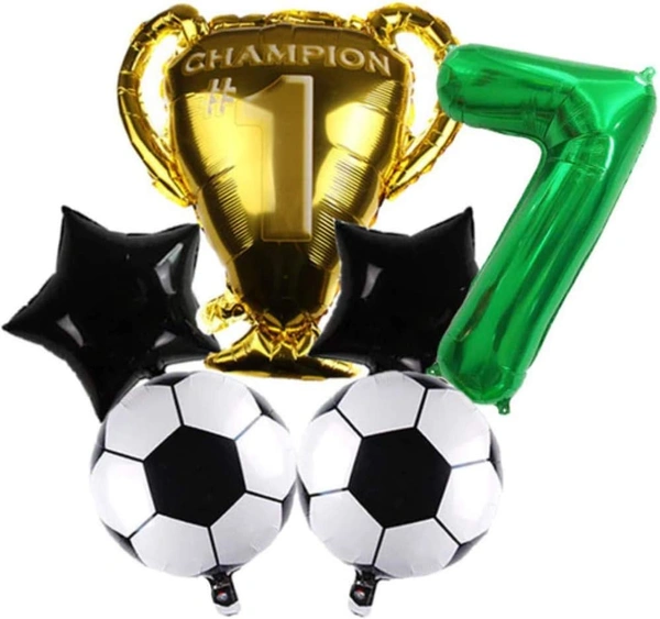 Guo Soccer Party Decorations Champion Set - Number 7 Balloon Green ...