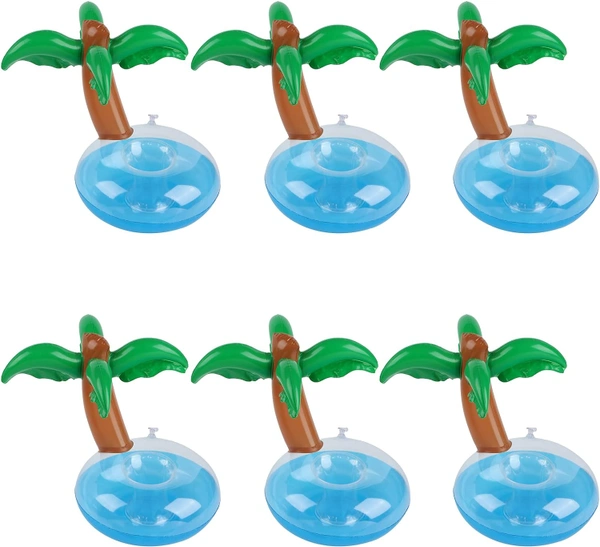 Guo Pool Drink Floaties, Coconut Tree Inflatable Drink Holders Floating ...