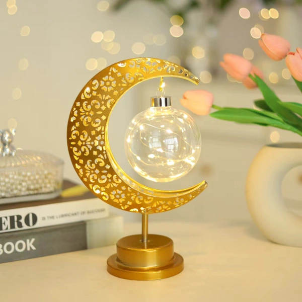 Led Iron Moon Light Orb Lamp Muslim Decorative Table Lamp Islamic Led ...