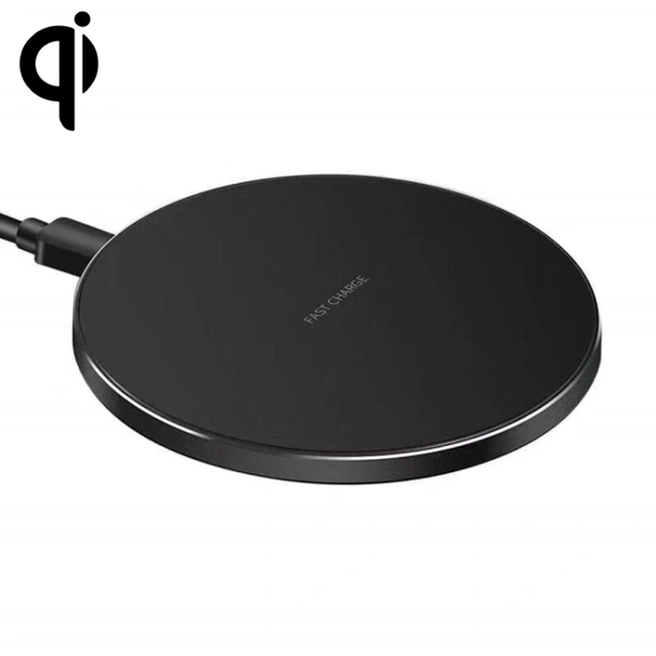 15W Metal Round Wireless Charger Smart Fast Charge Black + Black ...