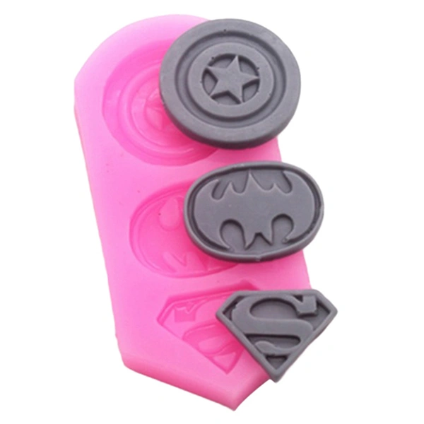 3 Cavity American Captain Superman Batman Tag Chocolate Mold Cake Decor ...