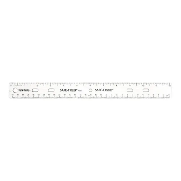 Safe-T Plastic Ruler with Rounded Corners and Beveled Edges Clear ...