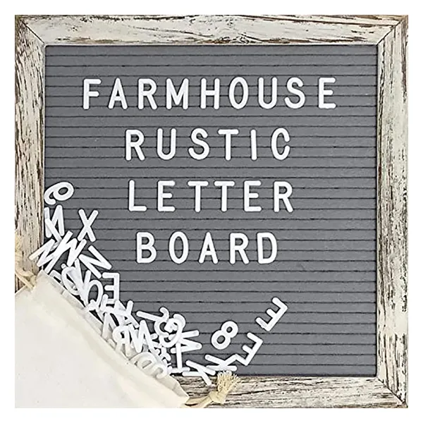 Mainevent Farmhouse Wall Décor Felt Letter Board with Rustic Wood Frame ...