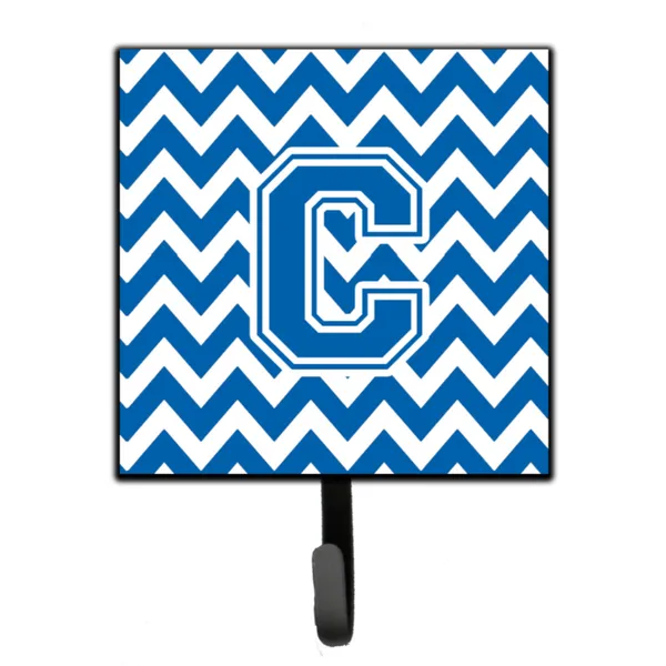 Caroline's Treasure Letter C Chevron Blue And White Leash / Key Holder ...