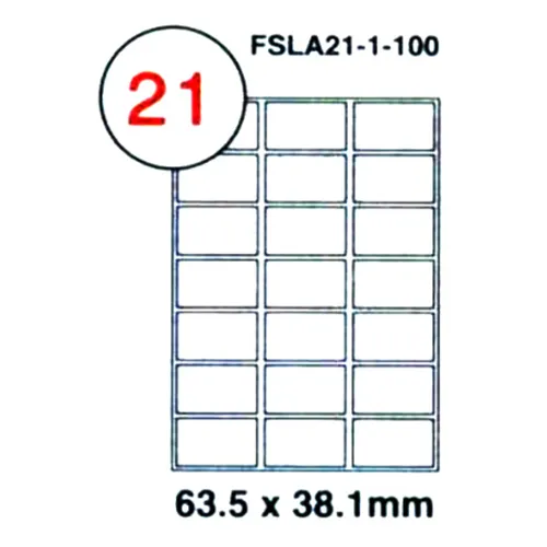 FIS Multipurpose Label 63.5 x 38.1mm FSLA21-1-100 2100-Piece ...