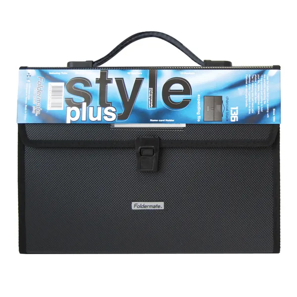 Foldermate Style Plus Expanding File Holder with Handle Black FE-136-BK ...