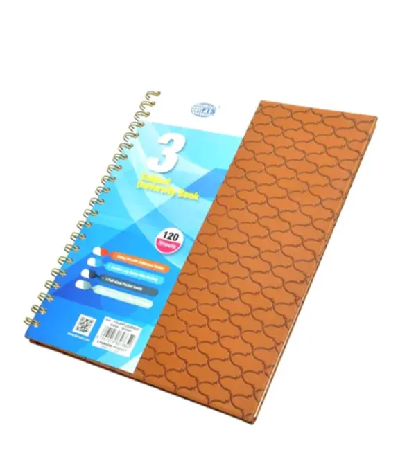 FIS Italian PU Spiral Hard Cover 3 Subject University Notebook 120 ...