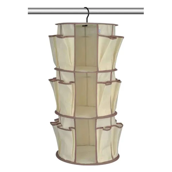 Artc 360 Degree Rotating Storage Carousel Shelf Beige 35 x 70 x 70 cm ...