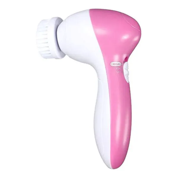 Tabiea 5-In-1 Electric Facial Cleaner Massager Kit Pink and White ...
