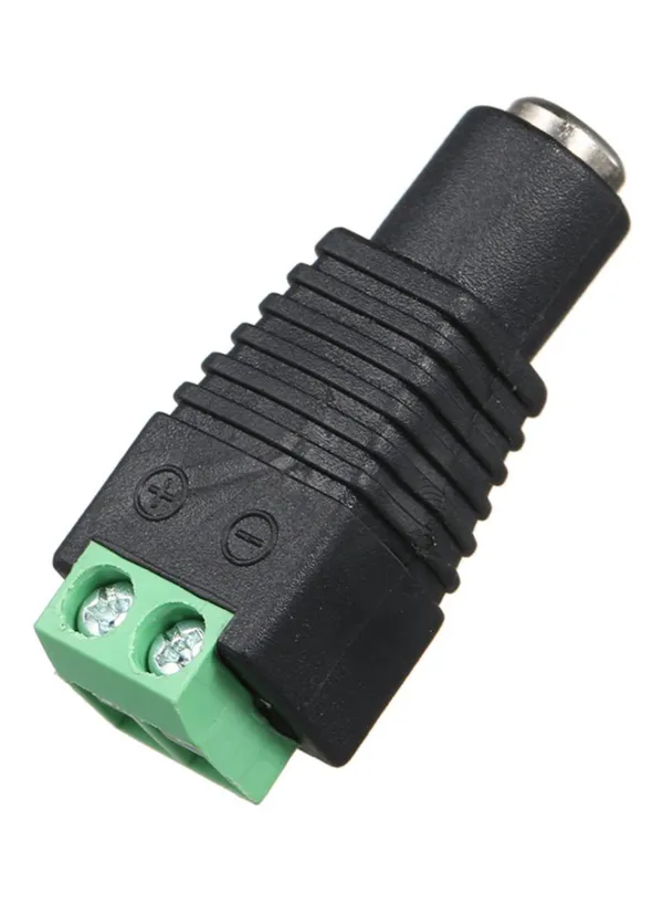 RKN Power Adapter Female Connector Plug For LED Strip Light Black/Green ...