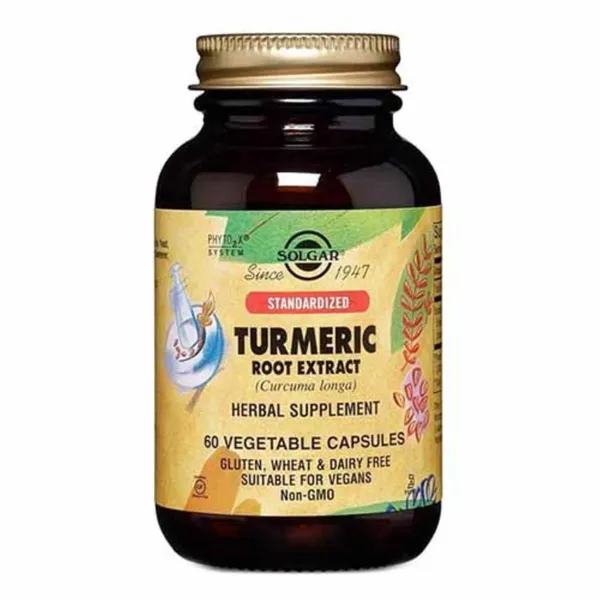 Solgar Standardized Full Potency Turmeric Root Extract 60 Vegetable ...