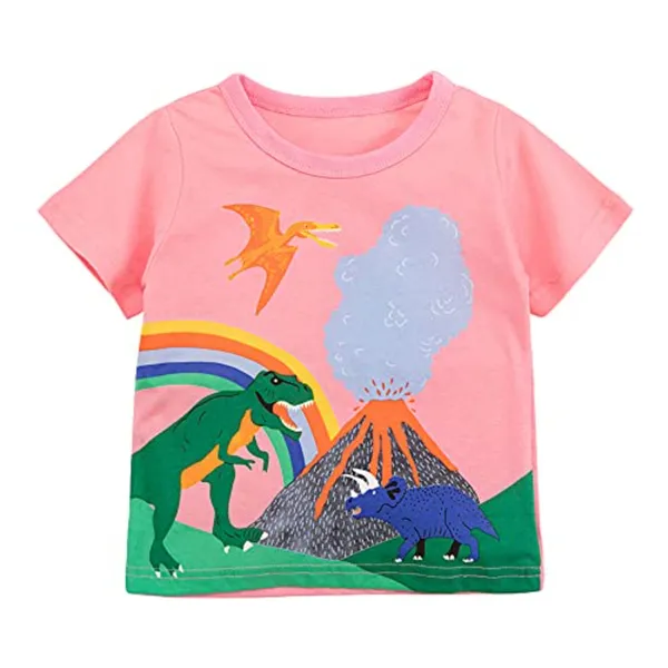 SZ Volcano Pink 7 Years Dinosaurs And Other Extinct Animals T-Shirt For ...
