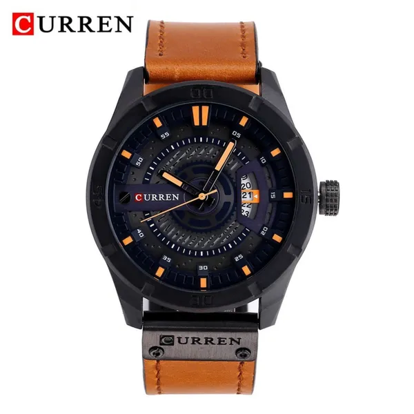 Curren Men Watch Black And Orange | Wholesale | Tradeling