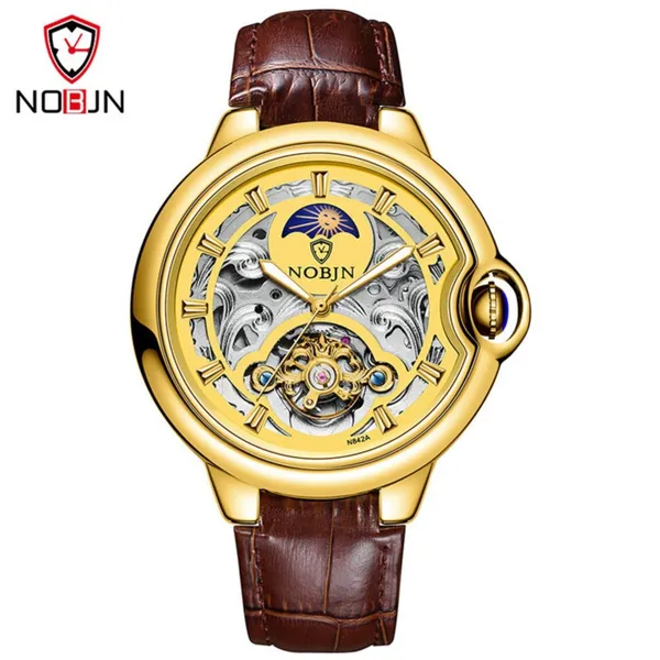 Nobjn Men Watch Mechanical Watch Gold | Wholesale | Tradeling