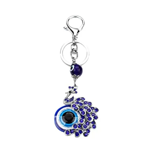 Coolbaby Peacock Keychain Sapphire Devil'S Eye Keychain Car Key Pendant ...