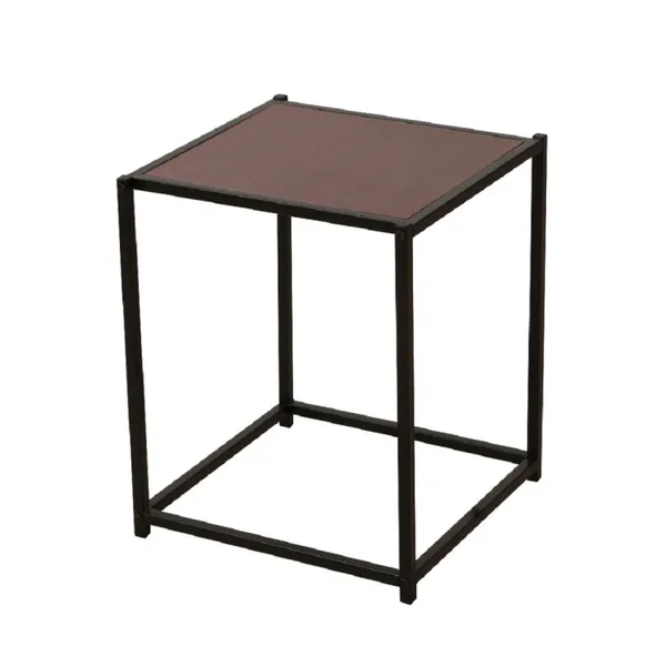 Antique Iron Frame Wood Texture Veneer Table, Size 38X37.5X 46Cm ...