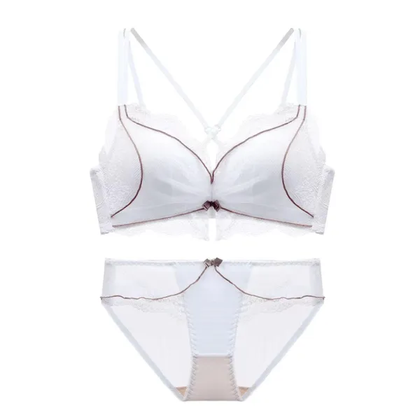 Meng Xuanhan Lace Bra And Panties Set, White, 38/85A | Wholesale | Tradeling