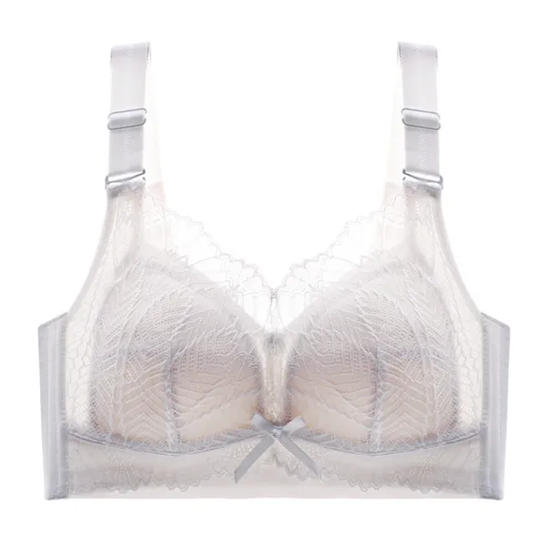 Meng Xuanhan Lace Medium Thickness Non-Wired Bra, Snowflake White, 40 ...