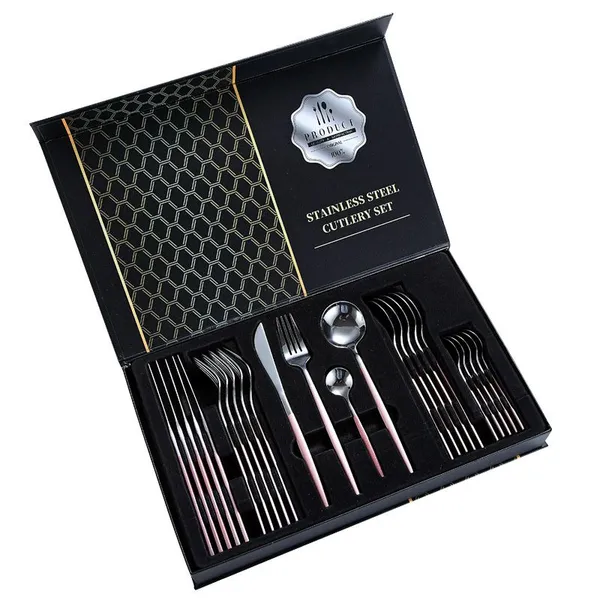 Stainless Steel Tableware Set Flat Knife Fork Spoon Western Tableware ...