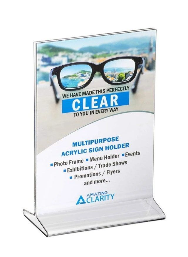 Buy Amazing Clarity Table Top Menu Display Stand Sign Holder Clear ...