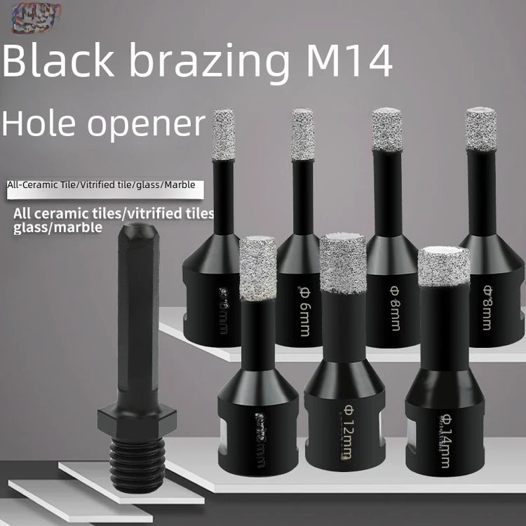 new black M14 brazed Diamond marble hole opener gl tile drill 6-14mm ...