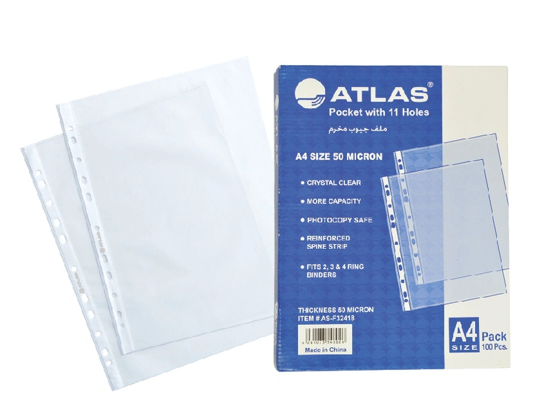 Atlas Glass Clear A3 Pocket Polypropylene 50 Micron File Folder Pack Of ...