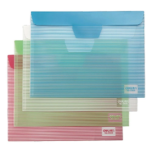 Deli File Bag with Flap Multicolor A4 Size 5508 4-Piece | Wholesale ...