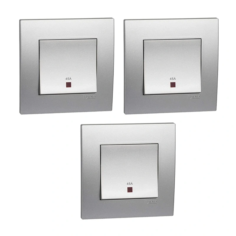 Schneider Electric Kb31Dr45N_As Vivace Silver- 45A 250V Double Pole ...