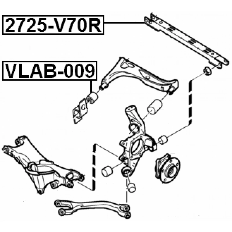 Febest Bushing Rear Upper Control Arm VLAB-009 | Wholesale Prices ...