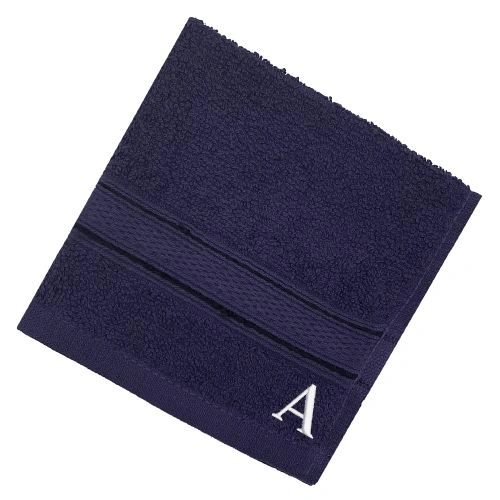 BYFT Daffodil (Navy Blue) Monogrammed Face Towel (30 x 30 Cm - Set of 6 ...