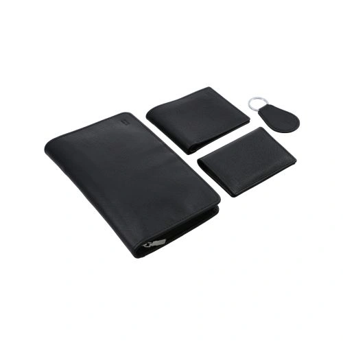 Jafferjees Petra Wallets Men Black Genuine Leather Set Of 1 | Wholesale ...