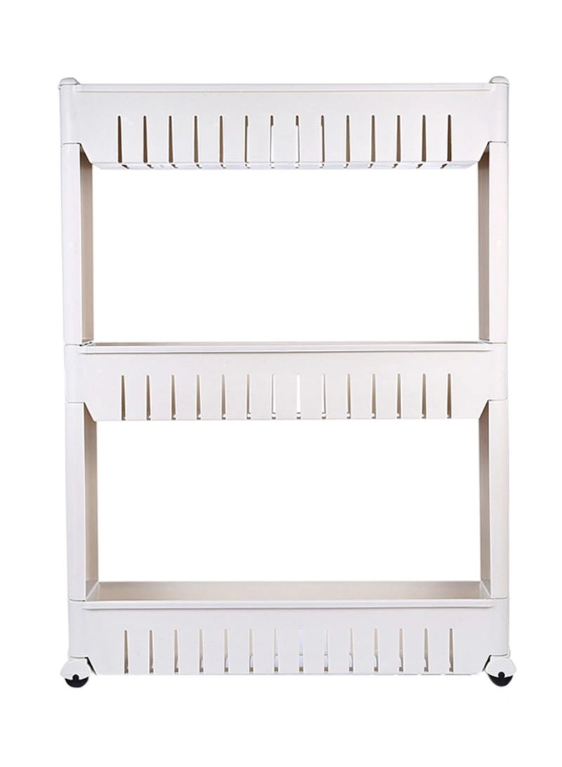 Mumtaz 3 Tier Storage Rack With Wheels White 54 x 12 x 72 cm ...