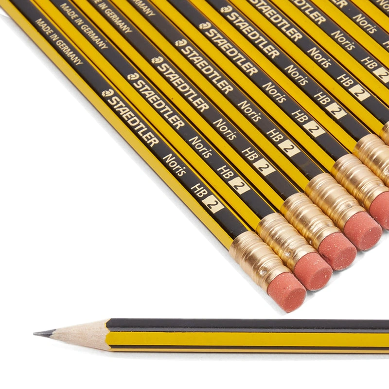 Staedtler Noris HB2 Pencil with Back Erasers ST-122-HBA-53 12 Pieces ...