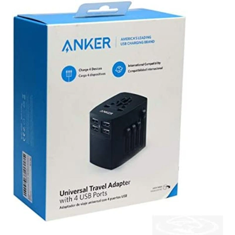 Anker Universal Travel Adapter with 4 USB Ports B2B - UN Excluded CN ...