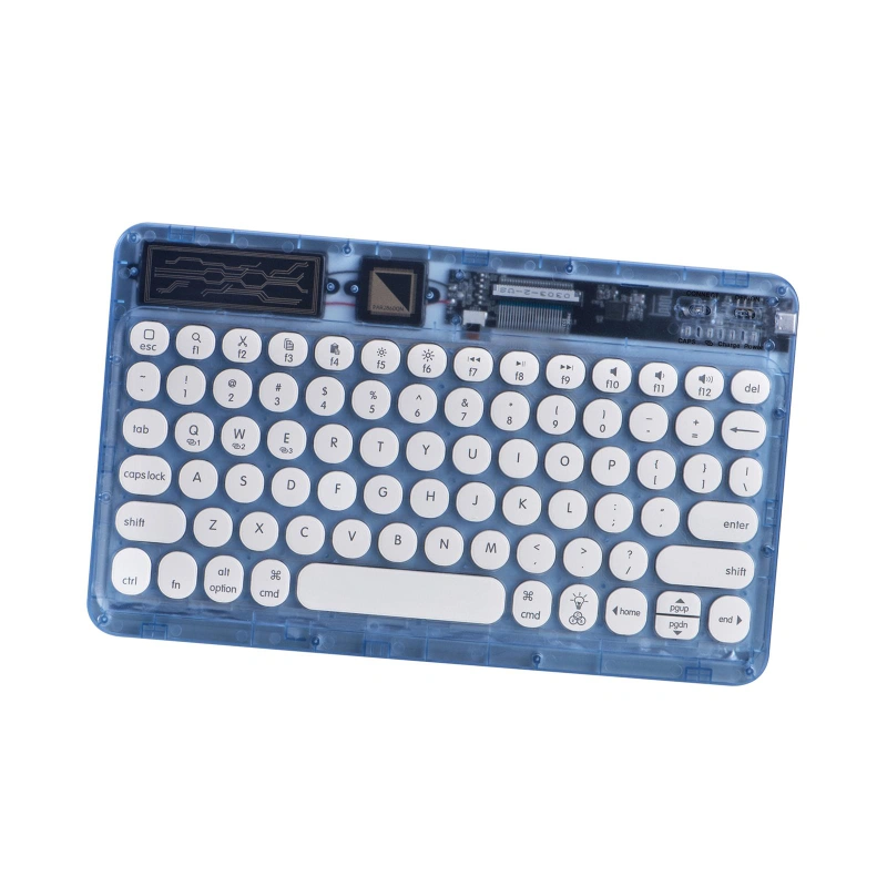 Wireless Gaming Keyboard Indicator Light Pc Gamer Acrylic Backlit Blue ...