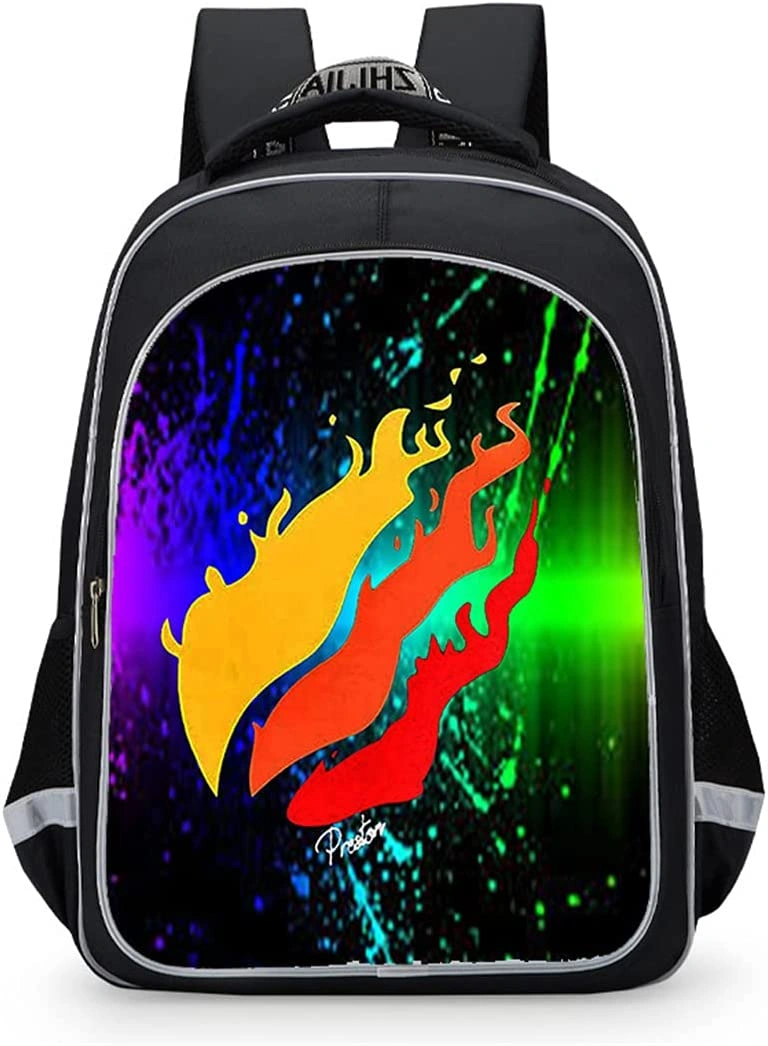 Preston Playz Prestonplayz Gamer Flame 3D Backpack Lightweight ...