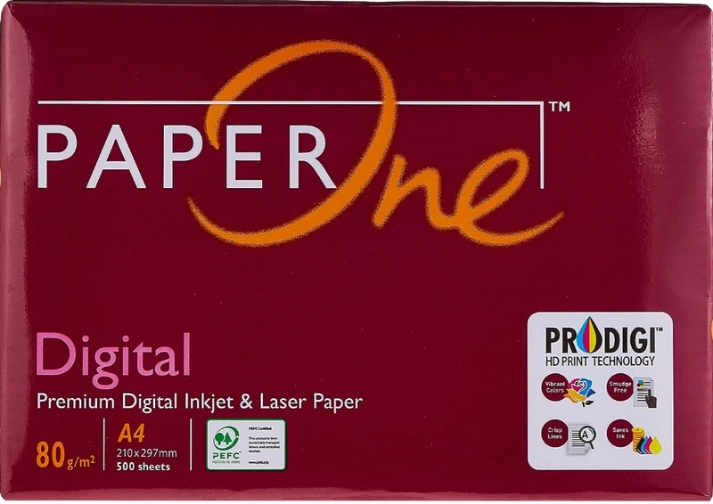 Paper One 80 GSM A4 Size Digital Premium Copy Paper White 500 Sheets ...