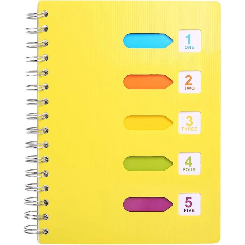 5 Subject Notebook A5 Journal Spiral Bound Yellow | Wholesale Prices ...