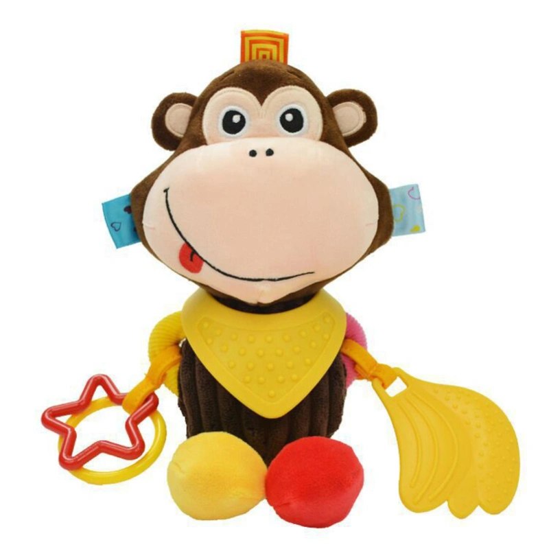 Animal Shape Educational Cartoon Wind Chime Plush Toy Monkey ...