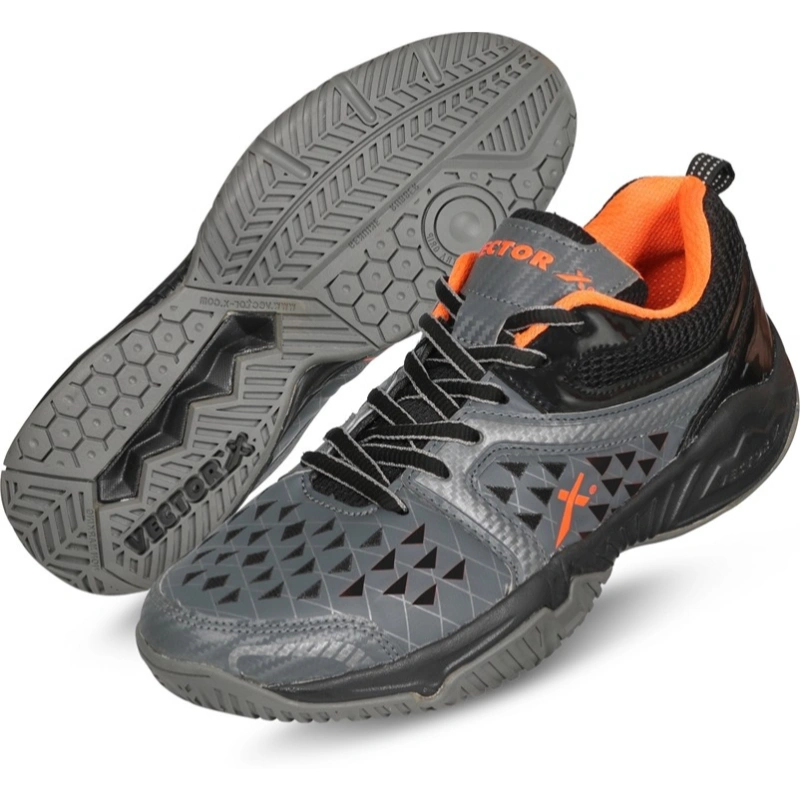 Vector X Cs-2500 Tennis Shoes For Men, Grey Black And Orange - UK 10 ...