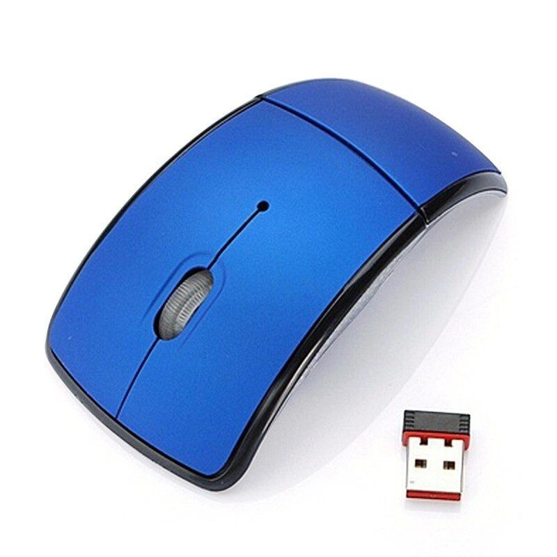 New 2.4G Wireless Mouse Foldable USB Receiver Folding Optical Mouse ...