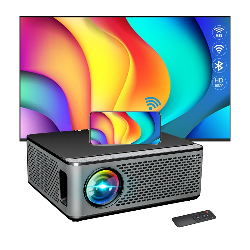 Smart TV Projector with WiFi and Bluetooth,Mini Projector Android 9.0 ...