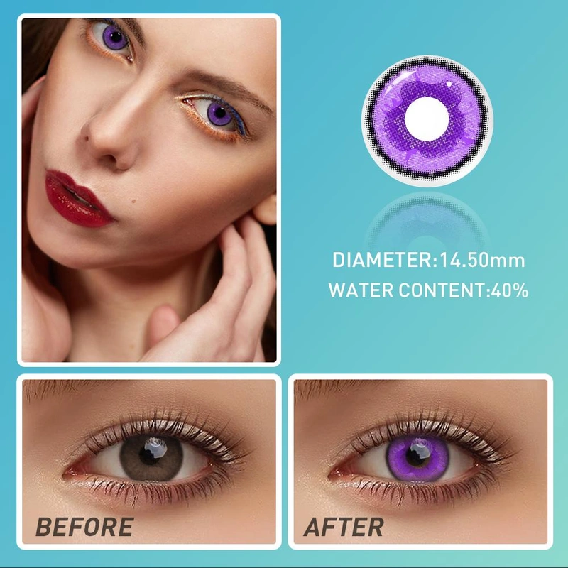 Ojotrend 1Pair Colored Contact Lens Kochou Shinobu Purple Halloween ...