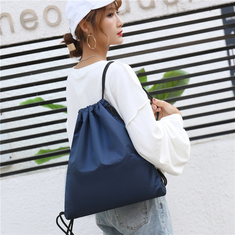 Waterproof Drawstring Sports Backpack 42×36cm Dark Blue | Wholesale ...