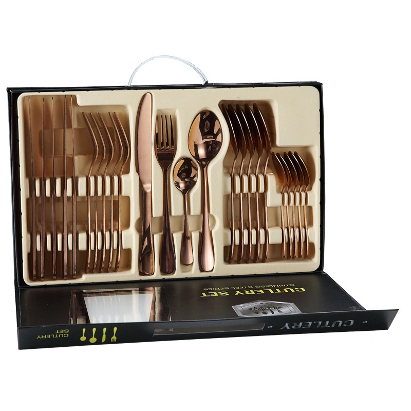 Stainless Steel Tableware Set 24 Piecess Steak Knife Fork Spoon ...