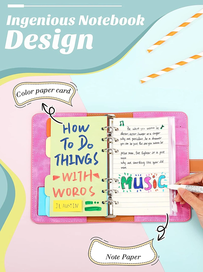 A6 Budget Binder Planner, 6 Ring Notebook Binder Pockets Budget ...