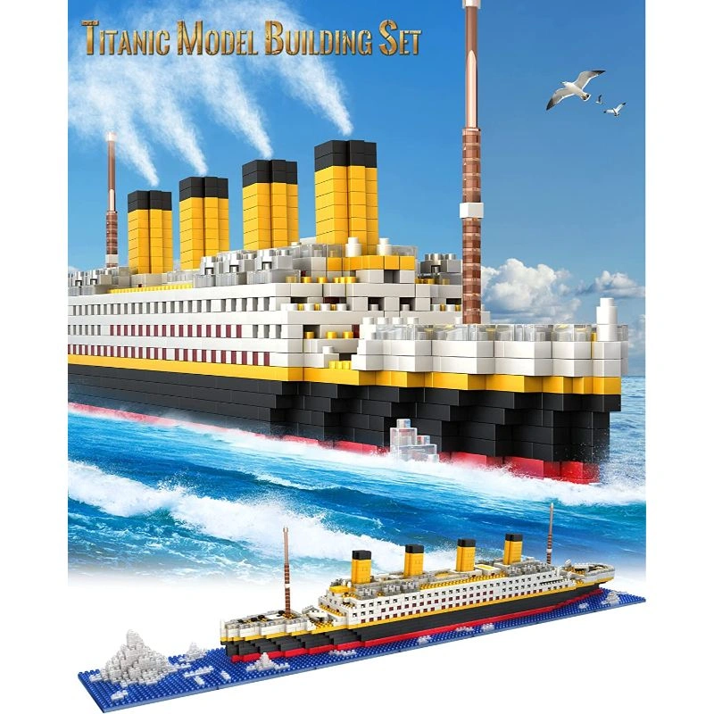 Titanic Micro Mini Building Blocks Set, 1860 Pieces Titanic Toy Ship ...