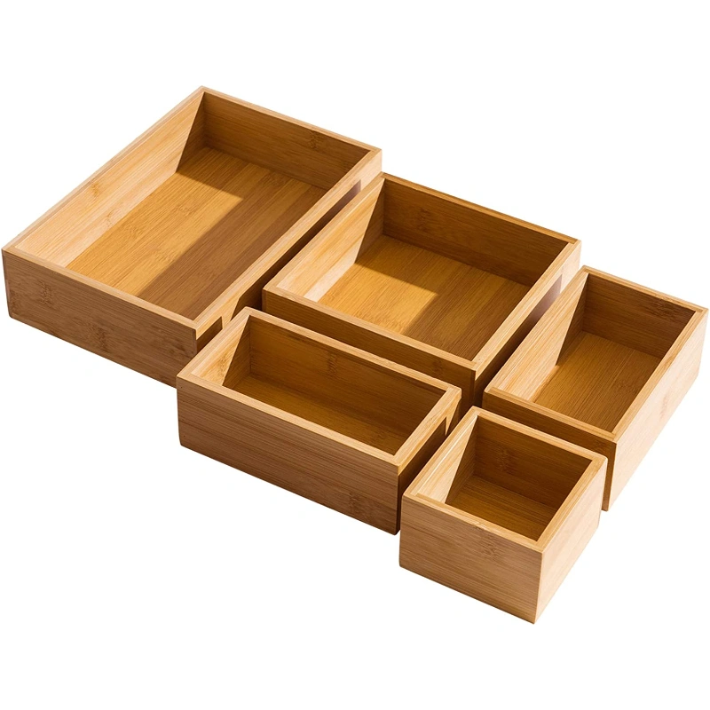 5 Piece Bamboo Drawer Organizer Set | Wholesale Prices | Tradeling