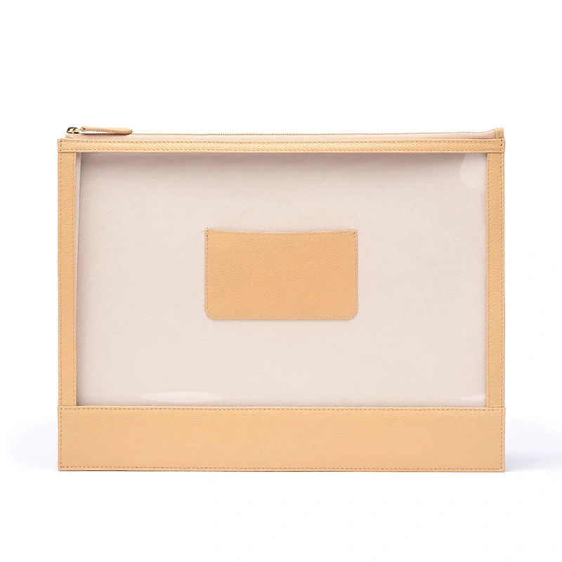 Professional Leather Business Portfolio Document File Folder Beige ...