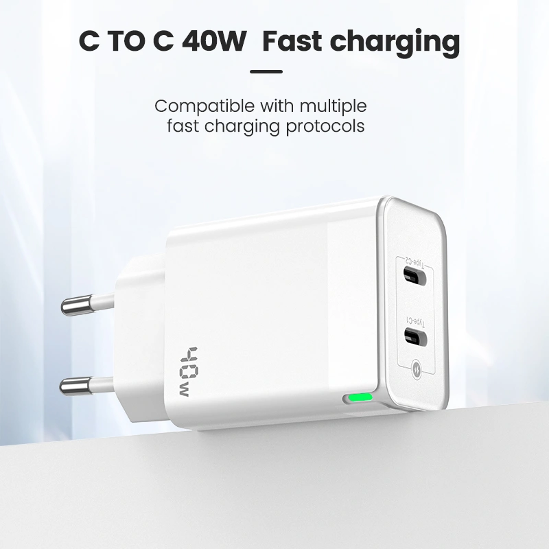 Universal Phone 40W Fast Wall Charger Qc 3.0 Usb White EU Plug ...